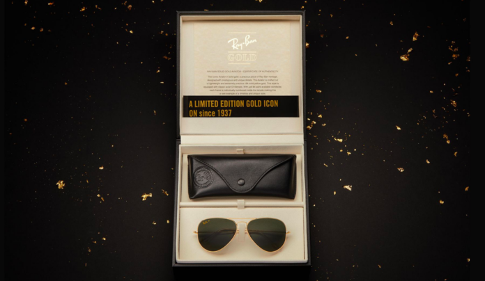 Ray-Ban Limited Edition Aviator Solid Gold - collectorscarworld