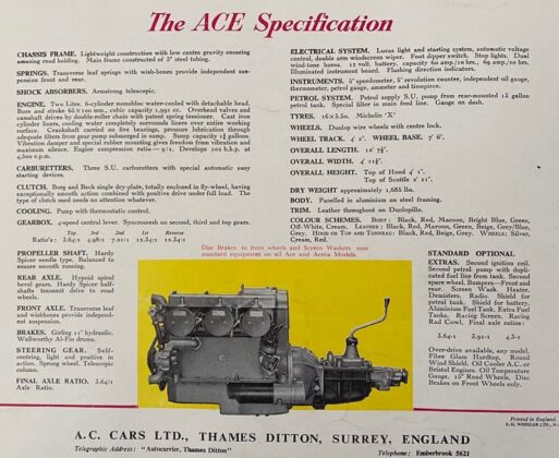 Ana's AC Ace - The Car Of Distinction - collectorscarworld